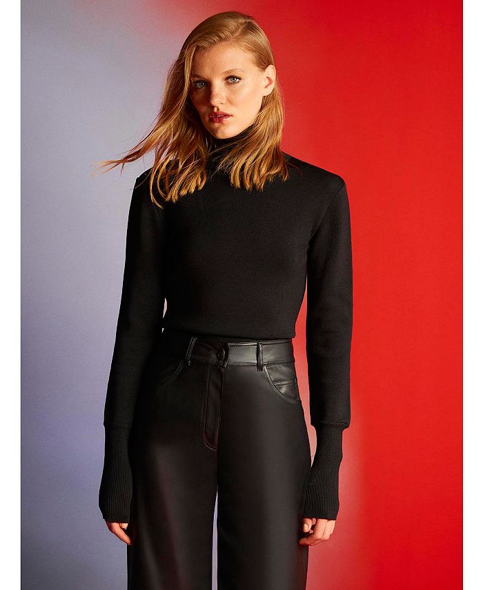 NOCTURNE Women's Wide Leg Pleather Pants - Macy's