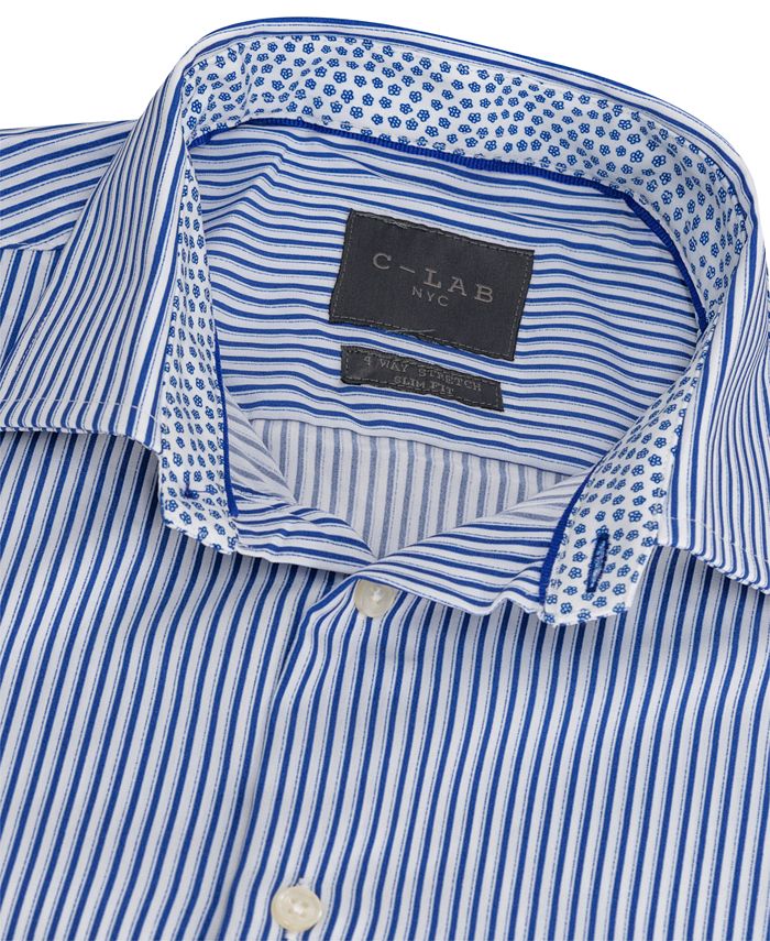 C-LAB NYC C Lab Men's Slim-Fit Stripe-Print Dress Shirt - Macy's