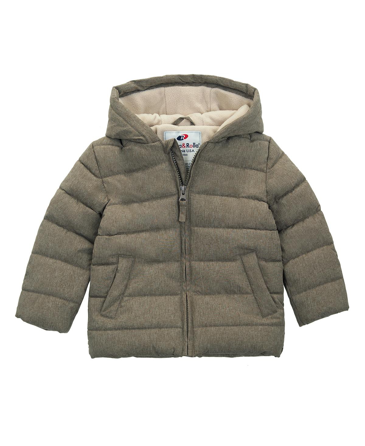 Click here for Baby Boys Fleece Hooded Puffer Jacket - Beige text... prices