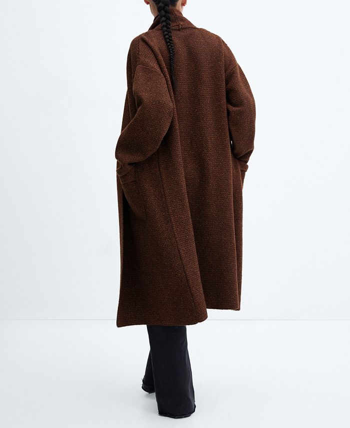 MANGO Women's Pocket Detail Oversized Knitted Coat - Macy's