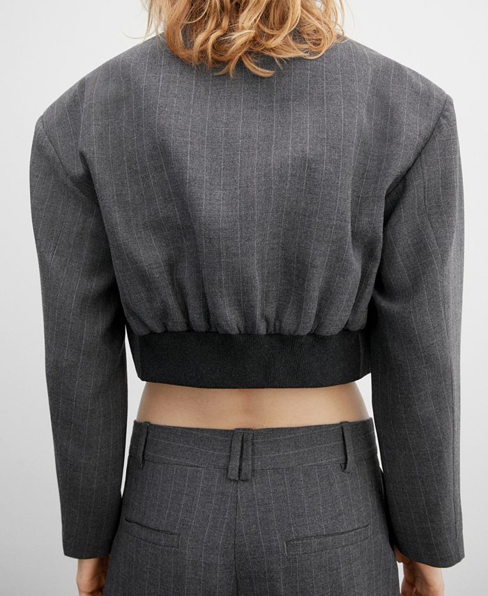 MANGO Women's Padded Shoulder Jacket - Macy's