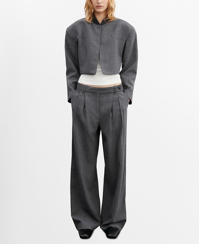 MANGO Women's Padded Shoulder Jacket - Macy's