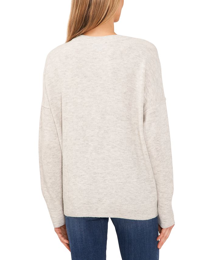 CeCe Women's Believe Script Long-Sleeve Cozy Sweater - Macy's