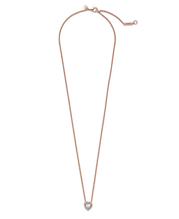 Pandora Timeless Sparkling Cubic Zirconia Heart Collier Necklace - Macy's