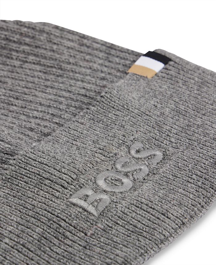 Hugo Boss Men's Embroidered-Logo Beanie Hat - Macy's