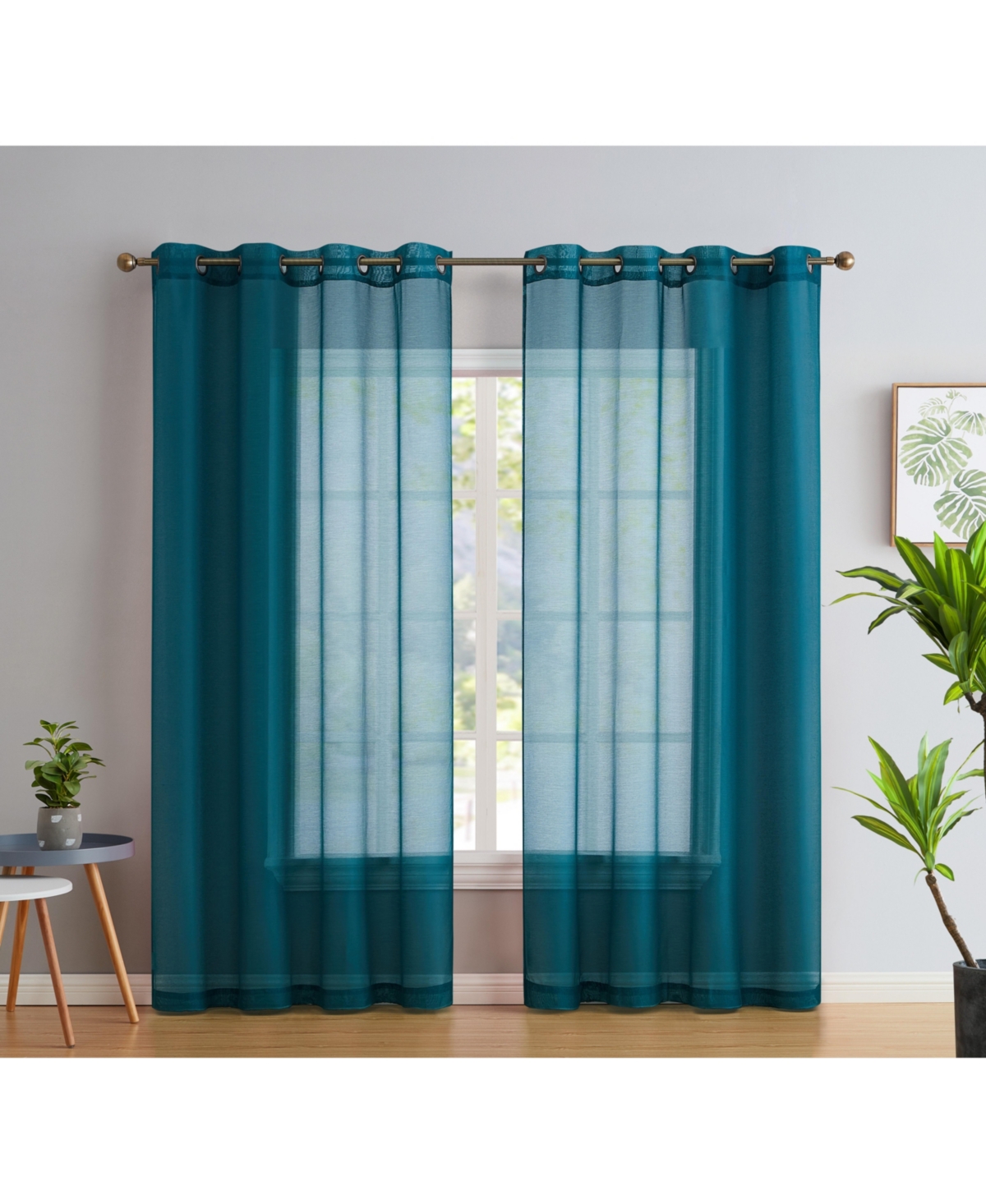 Click here for Hlc.me 2 Piece Semi Sheer Voile Window Curtain Dra... prices