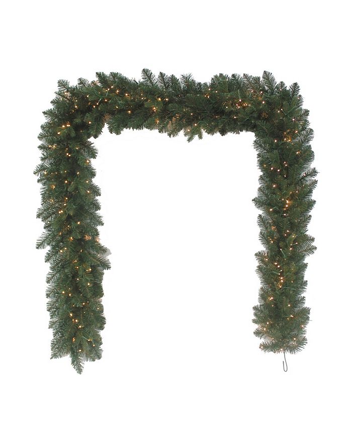 Kurt Adler 9' Battery-Operated Prelit Warm LED Noble Fir Garland - Macy's