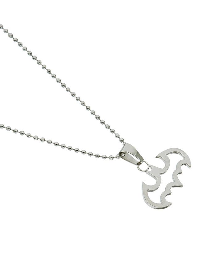 DC Comics Batman Stainless Steel Cut Out Logo Pendant Necklace, 16 ...