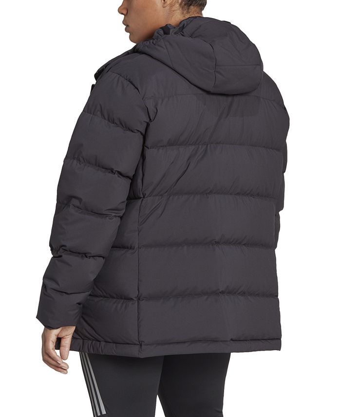 adidas Plus Size Helionic Hooded Down Puffer Jacket - Macy's
