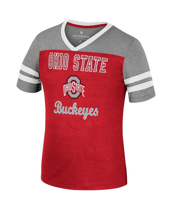 Colosseum Big Girls Scarlet, Heather Gray Ohio State Buckeyes Summer ...