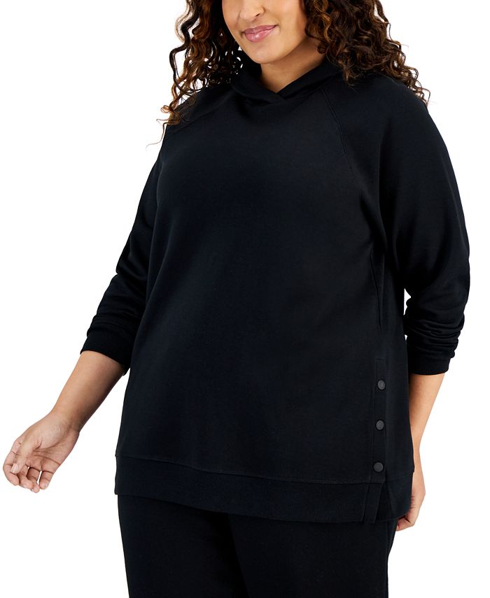ID Ideology Plus Size Relaxed Hooded Fleece Sweatshirt, Created for ...