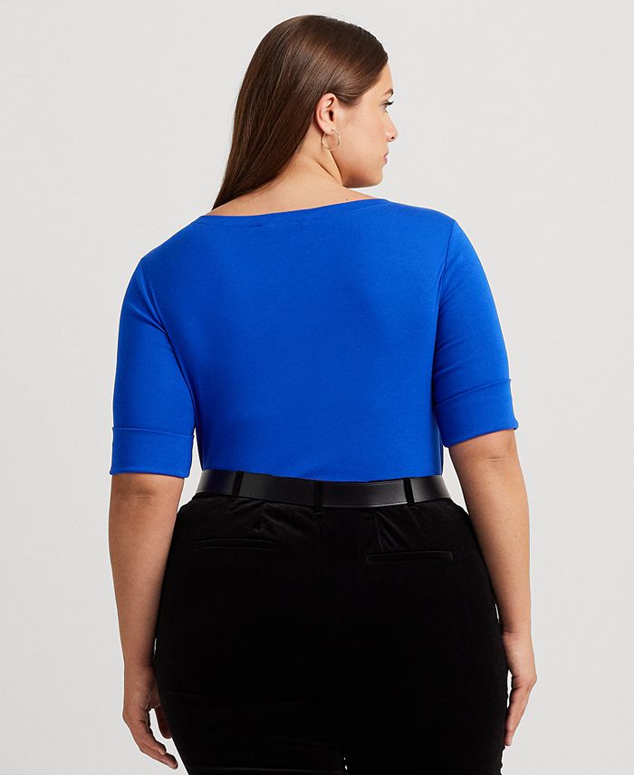 Lauren Ralph Lauren Plus Size Elbow-Sleeve Top - Macy's