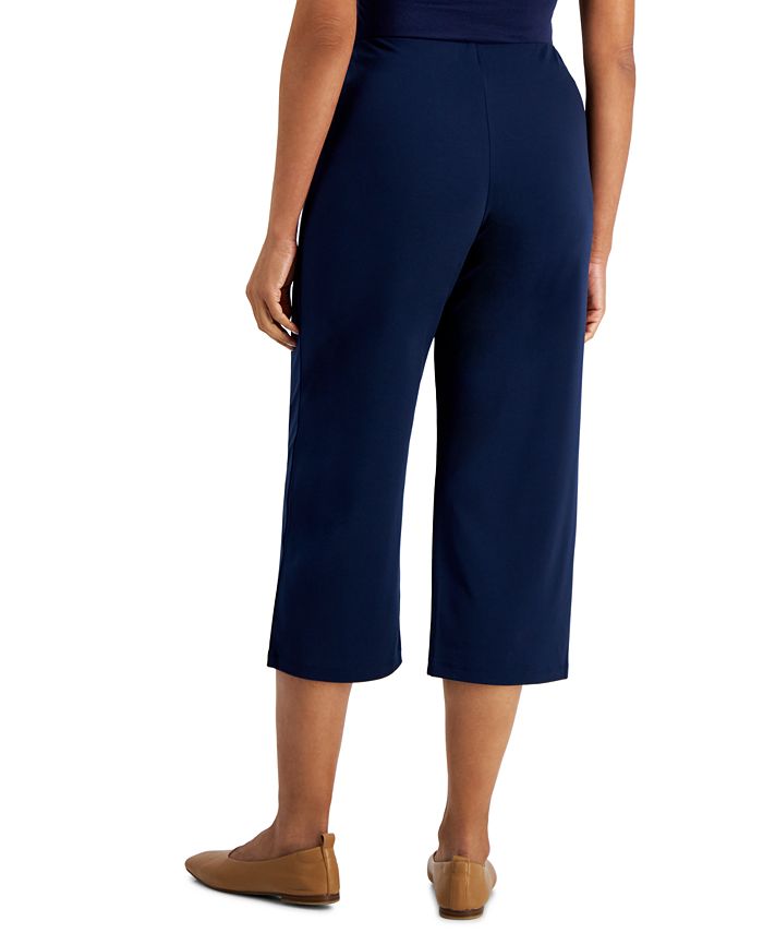 JM Collection Petite Solid Knit Cropped Pants, Created for Macy's - Macy's