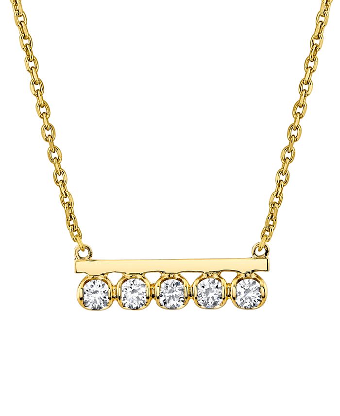 Sirena Diamond Bezel Bar 18" Pendant Necklace (1/2 ct. t.w.) in 14k ...
