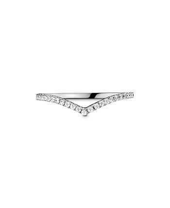 Pandora Cubic Zirconia Timeless Sparkling Wishbone Ring - Macy's