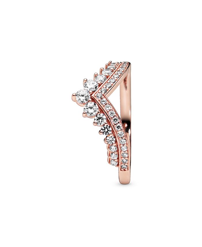 Pandora Cubic Zirconia Timeless Princess Wishbone Ring - Macy's