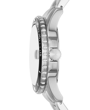 Fossil Men's Blue Dive Three-Hand Date Silver-Tone Stainless Steel ...