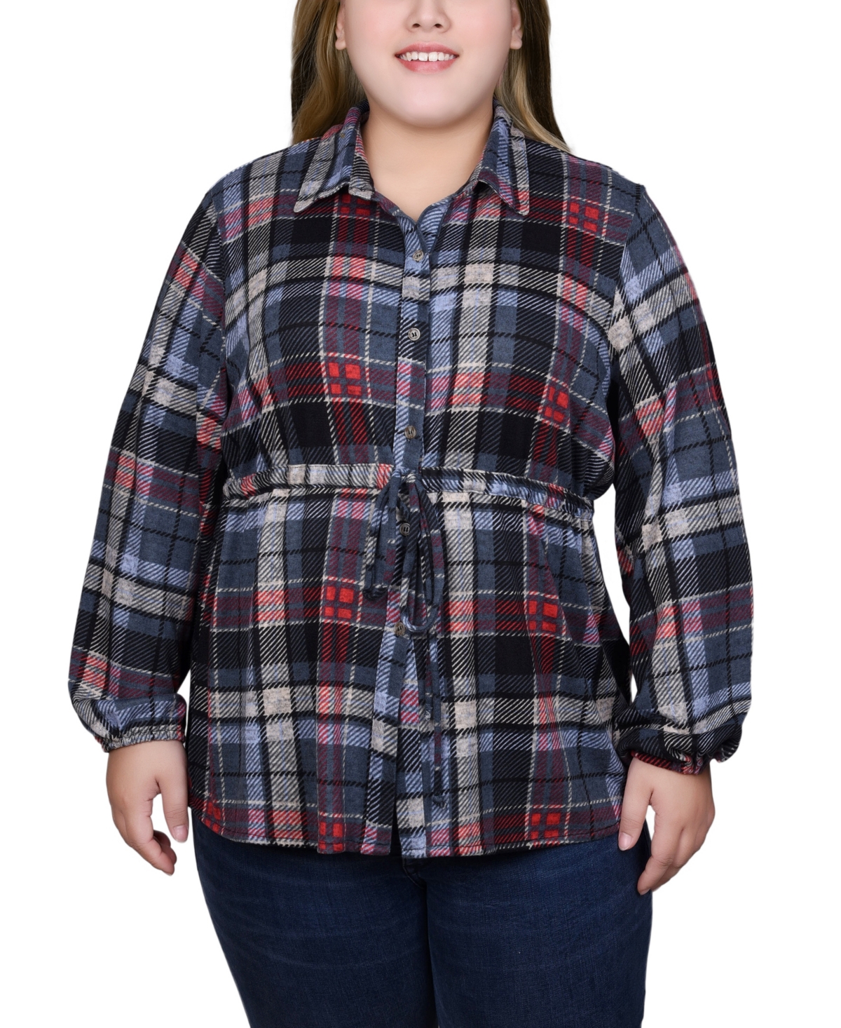 Click here for Ny Collection Plus Size Long Dolman Sleeve Drawstr... prices