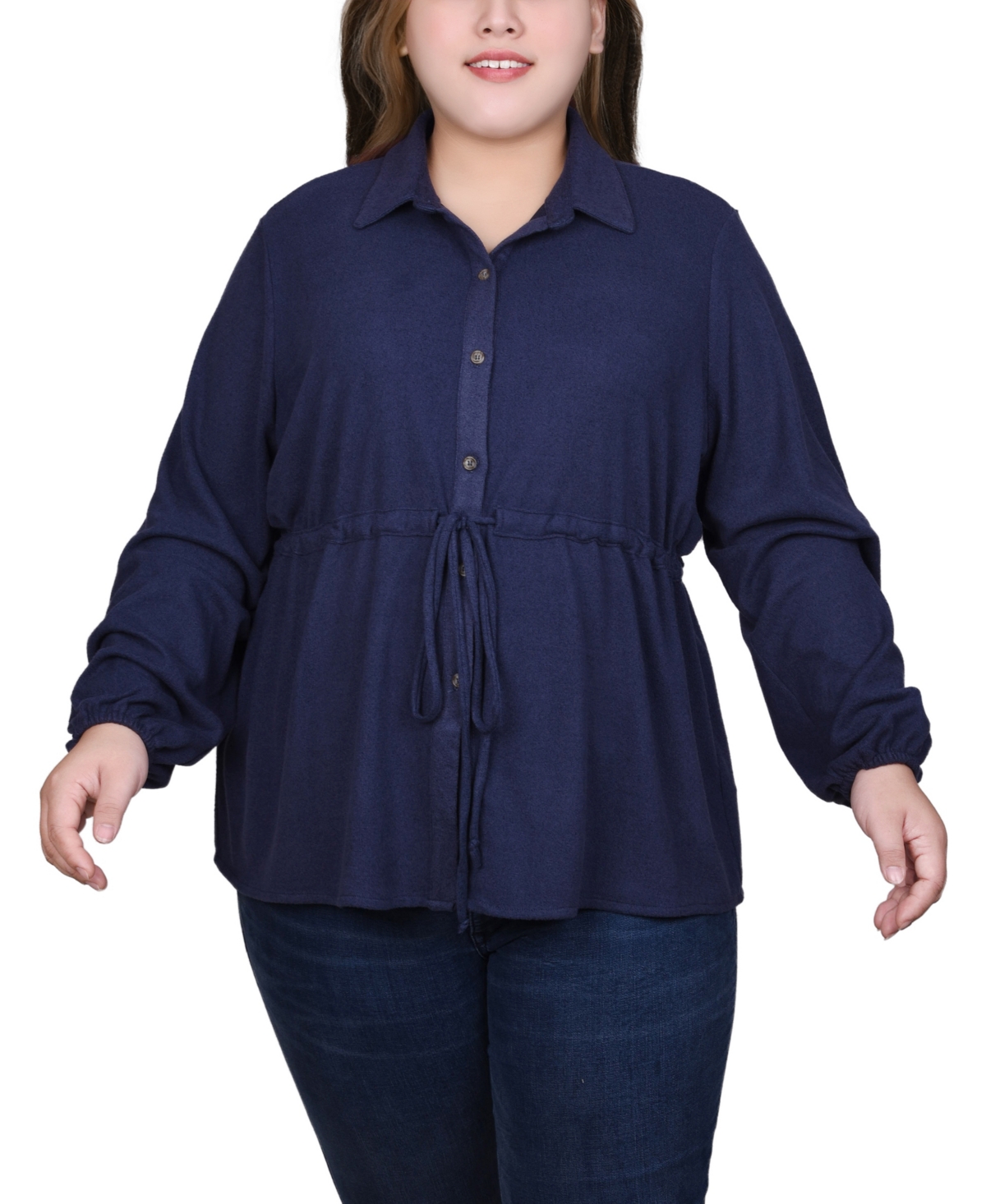 Click here for Ny Collection Plus Size Long Dolman Sleeve Drawstr... prices