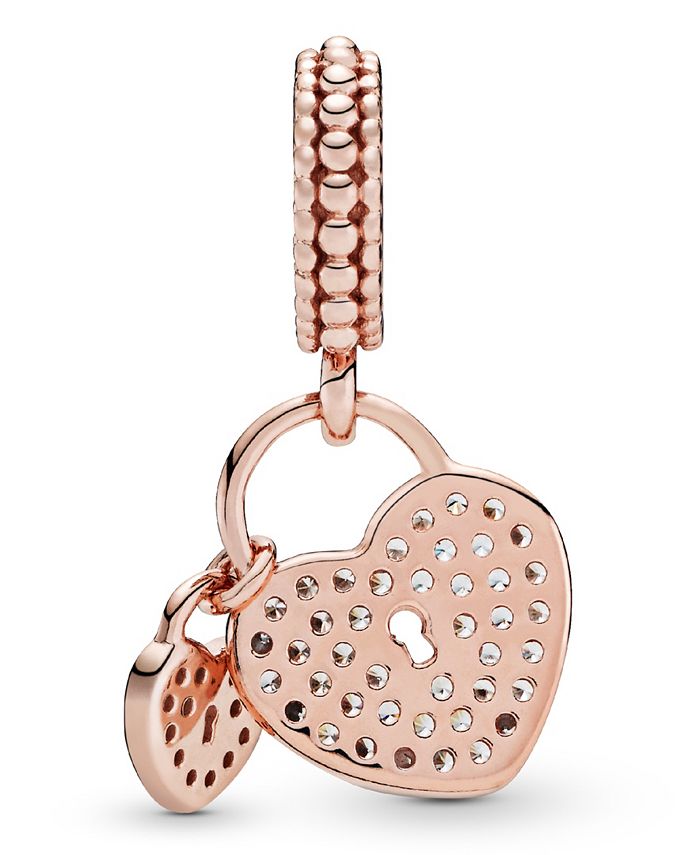 Pandora Cubic Zirconia Pave Heart Padlocks Dangle Charm - Macy's