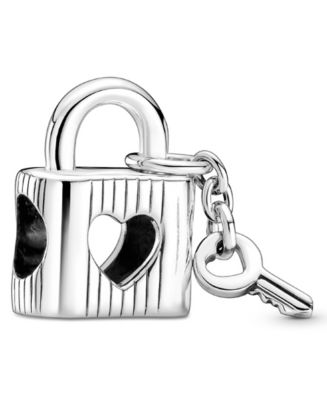 Pandora Sterling Silver Padlock Heart Key Charm - Macy's