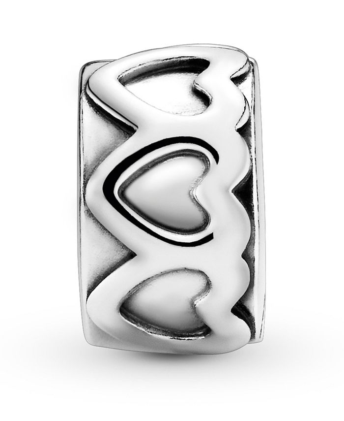 Pandora Sterling Silver Band of Hearts Clip Charm - Macy's