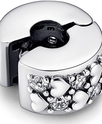 Pandora Cubic Zirconia Infinite Hearts Sparkling Clip Charm - Macy's