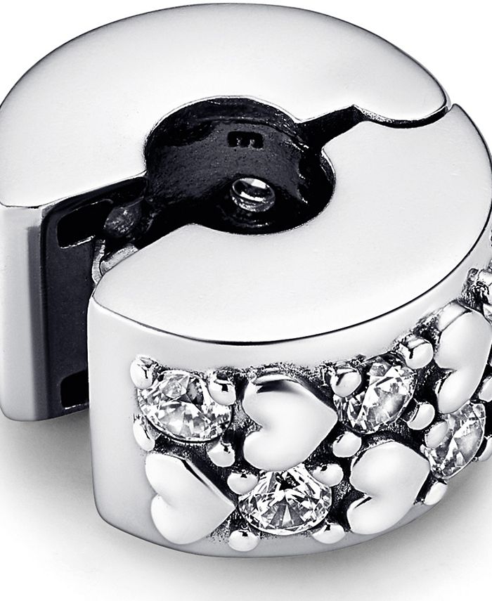 Pandora Cubic Zirconia Infinite Hearts Sparkling Clip Charm - Macy's