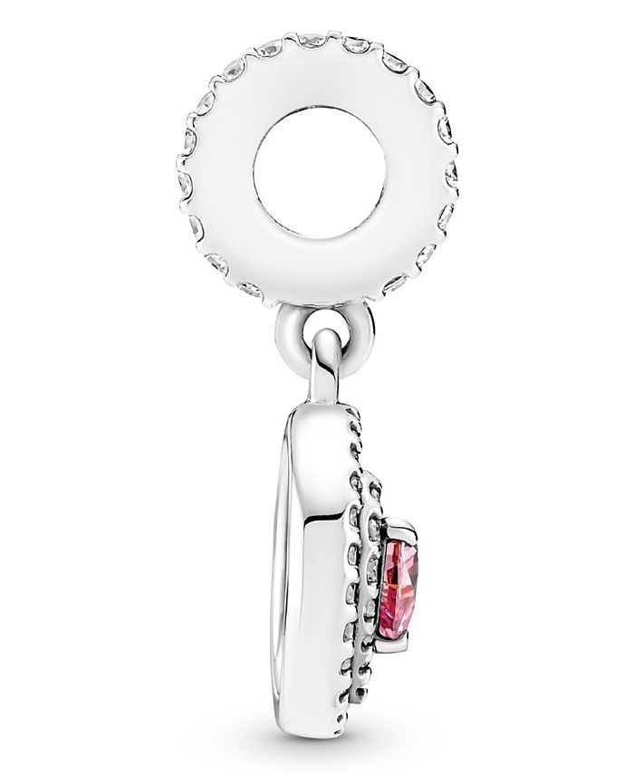 Pandora Cubic Zirconia Sparkling Double Halo Heart Dangle Charm - Macy's