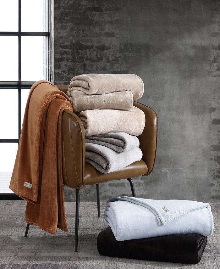 Kenneth Cole Reaction Solid Ultra Soft Plush Fleece Blanket, Twin - Macy's