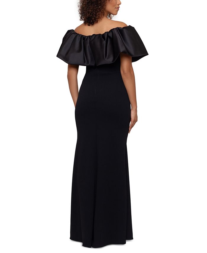 Betsy & Adam Women's Off-The-Shoulder Ruffle Gown - Macy's