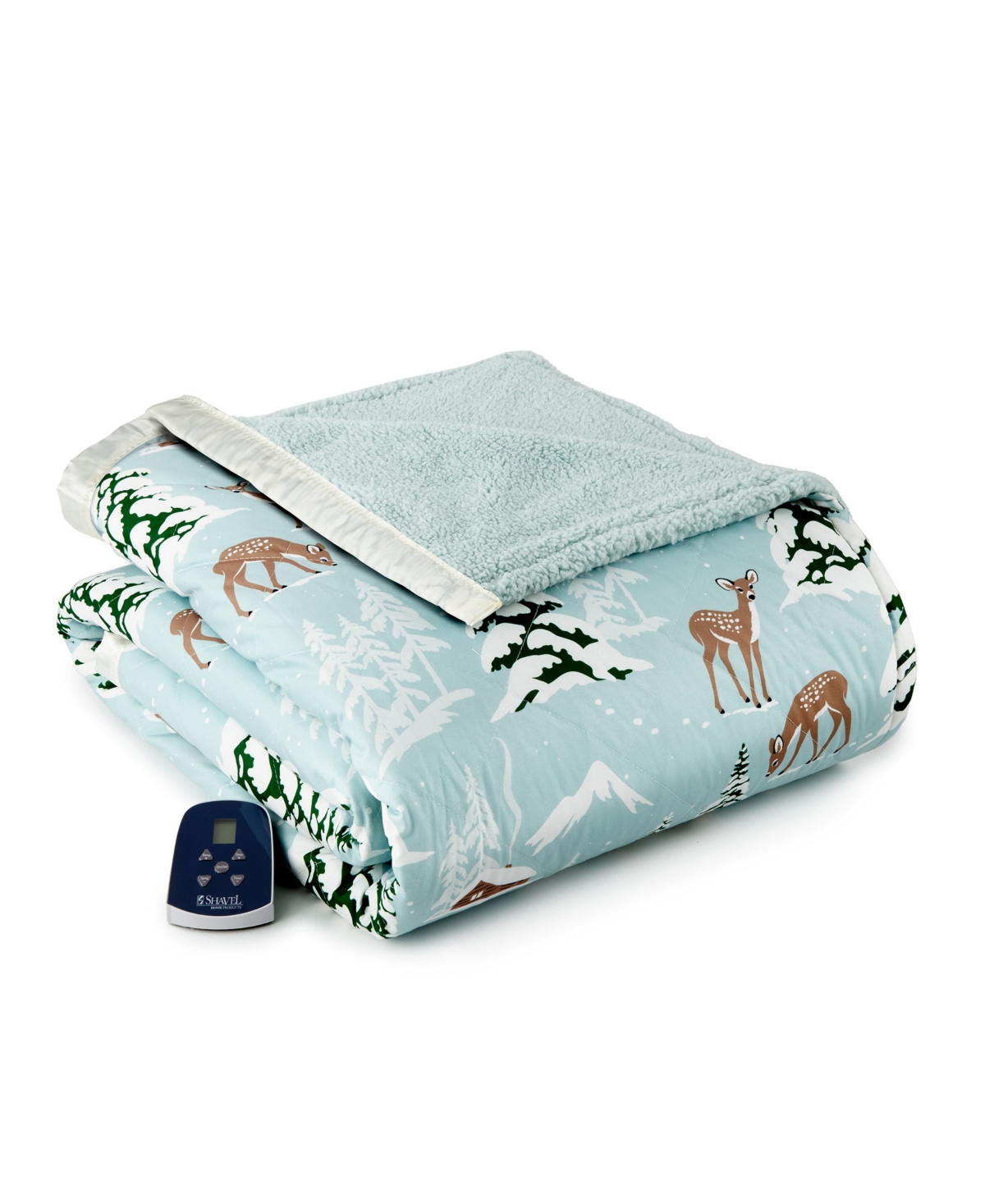 Shavel Micro Flannel Electric Sherpa Blanket, Twin In Winter Wonderland ...