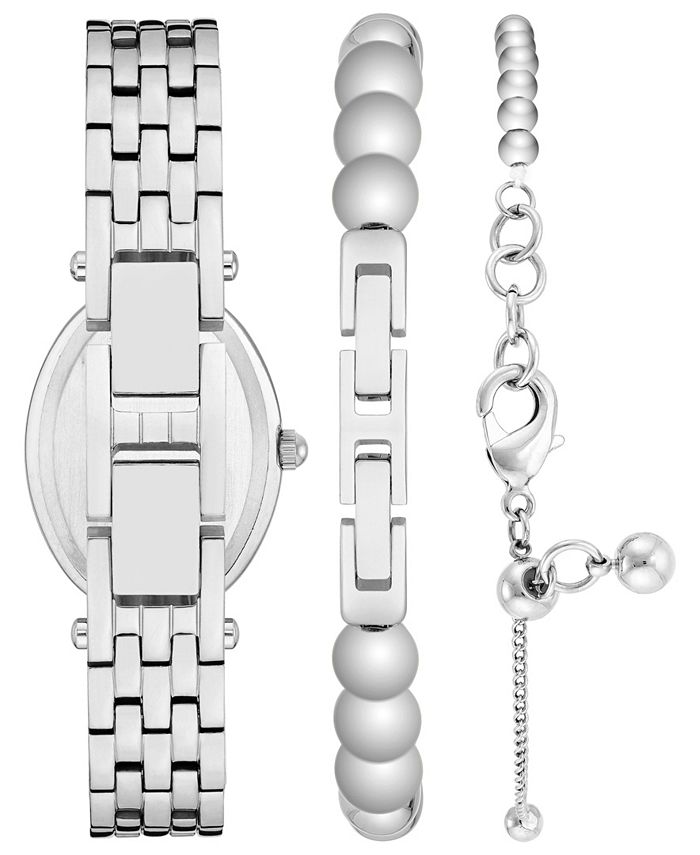 Anne Klein Women's Quartz Silver-Tone Alloy Watch Set, 22mm - Macy's