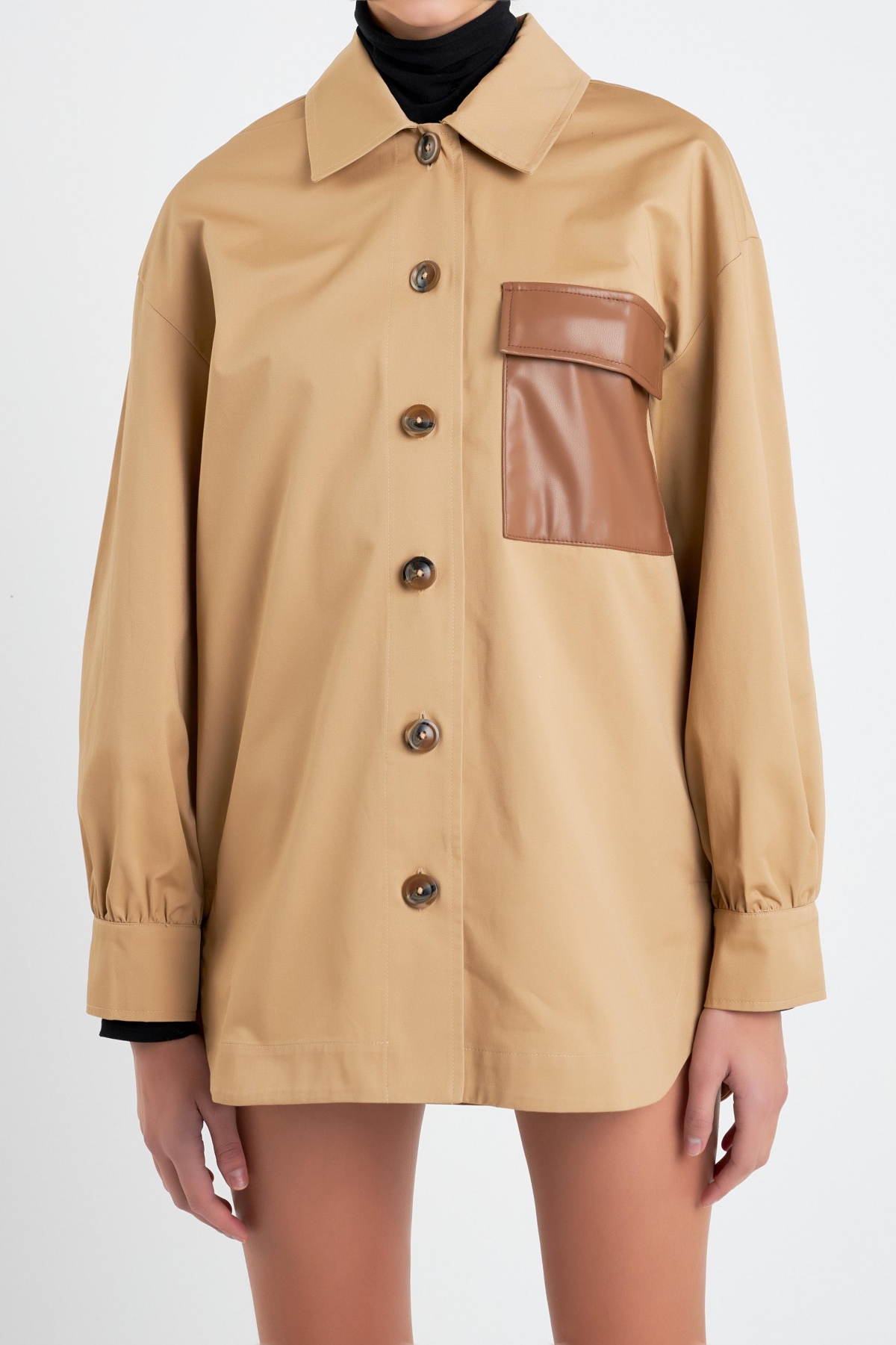Click here for Womens Cotton Twill Shirt Jacket - Tan prices