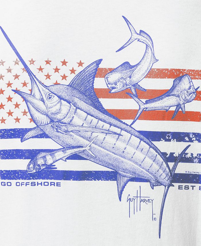 Guy Harvey Men's Go Offshore Stars & Stripes Logo Graphic T-Shirt - Macy's
