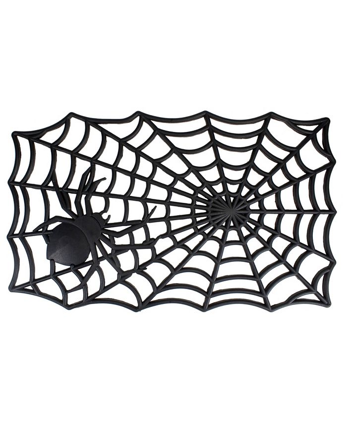 Northlight Spider Web Rectangular Halloween Doormat, 18" x 30" - Macy's