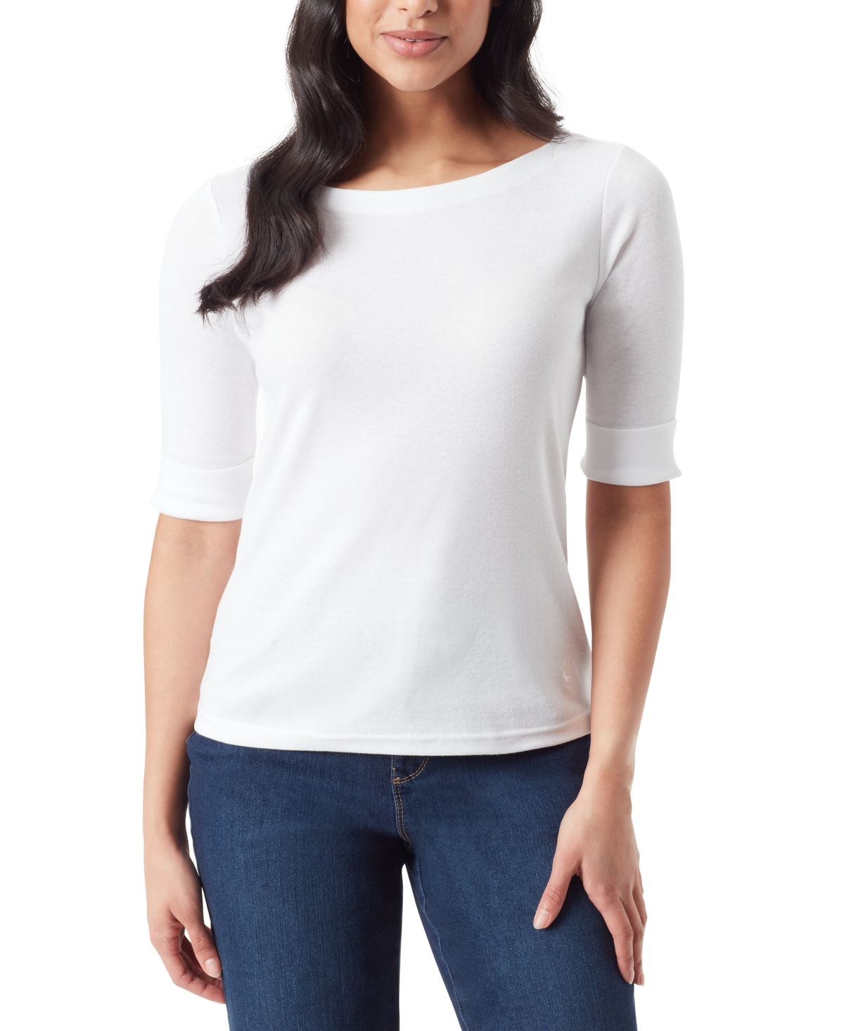 Click here for Gloria Vanderbilt Womens Alanis Boat Neck Elbow-Sl... prices