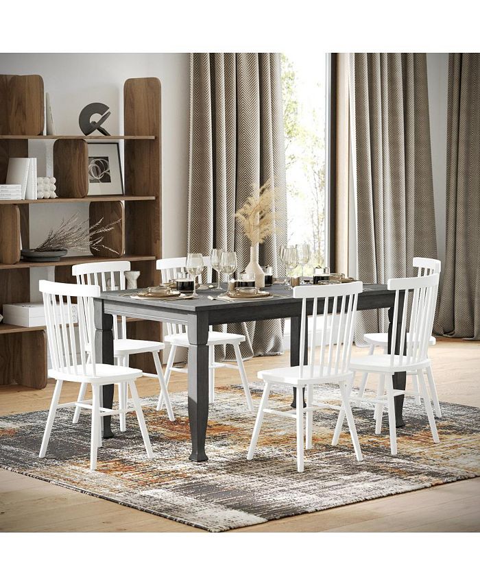 MERRICK LANE Finnley Wooden Dining Table With Sculpted Legs - Macy's