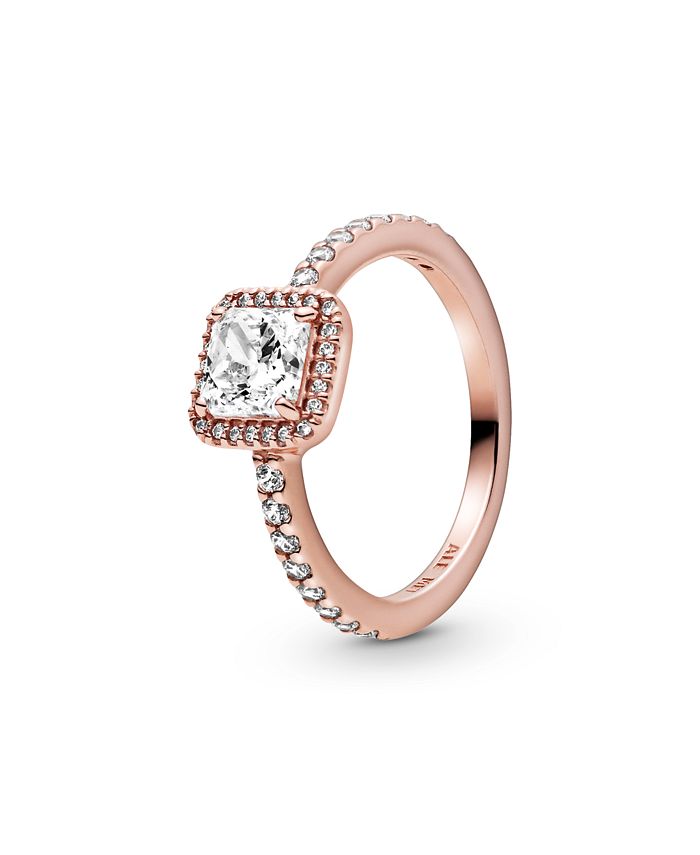 Pandora Cubic Zirconia Timeless Square Sparkle Halo Ring - Macy's