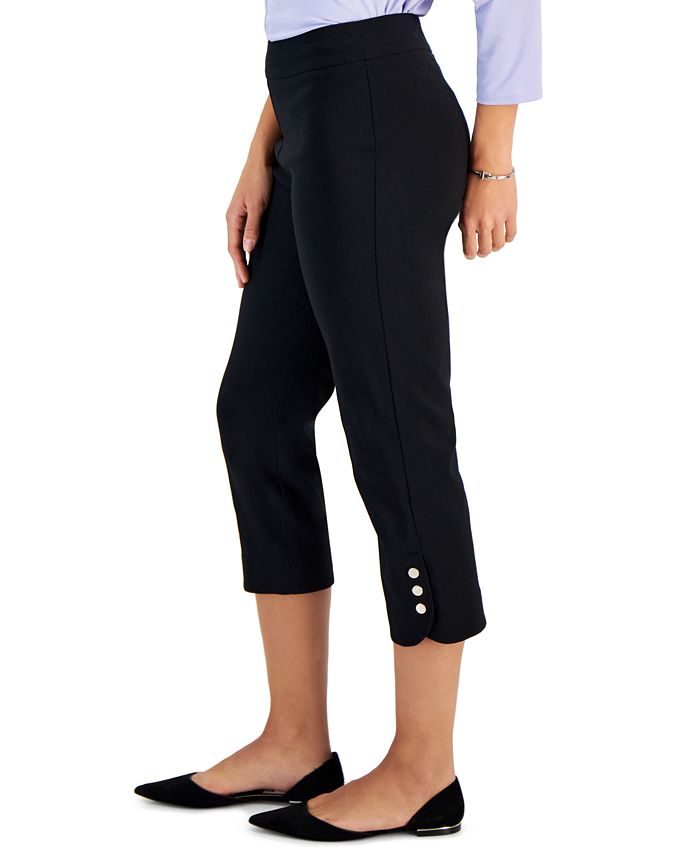 JM Collection Women's Snap-Hem Pull-On Capri Pants, Created for Macy's ...