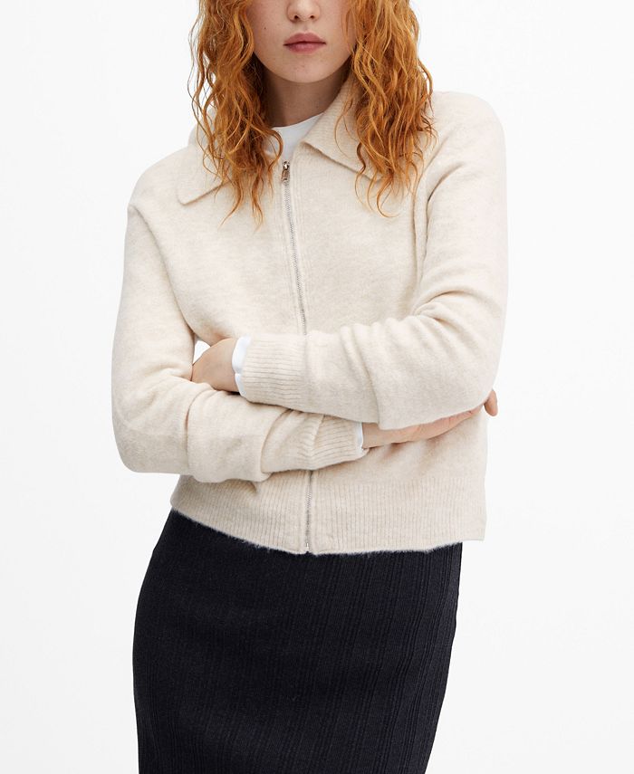 MANGO Women's Zipper Knit Jacket - Macy's
