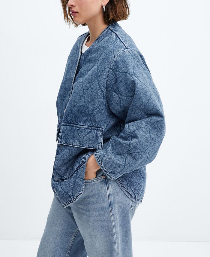 MANGO Women's Decorative Stitching Denim Jacket - Macy's