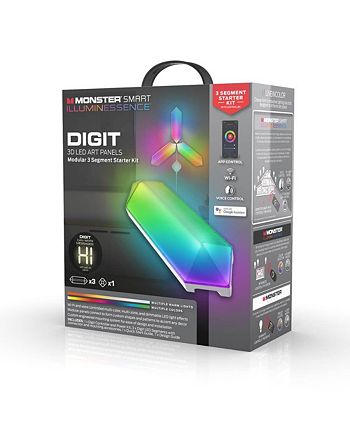 MONSTER CABLE Smart Modular 3D LED Art Panels, 3 Panel Starter Kit - Macy's