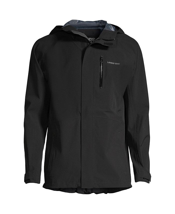 Lands' End Men's Waterproof Hooded Packable Rain Jacket - Macy's