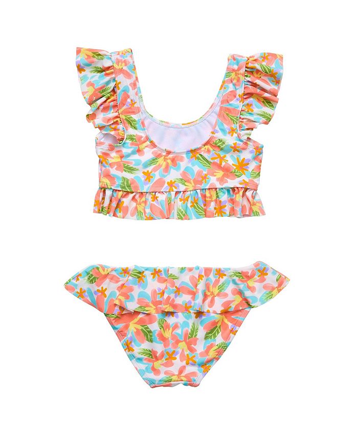 Snapper Rock Toddler, Child Girls Hawaiian Luau Sustainable Frilled ...