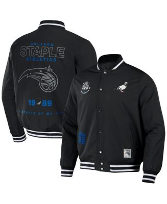 Men's NBA x Staple Black Distressed Orlando Magic My City Full-Snap ...