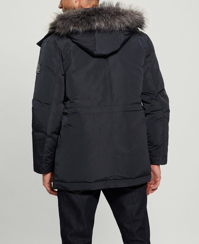 GUESS Men's Real Down Parka Jacket - Macy's