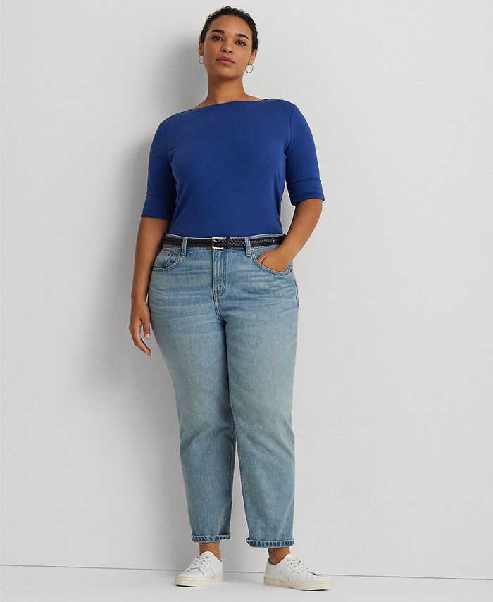 Lauren Ralph Lauren Plus Size Elbow-Sleeve Top - Macy's