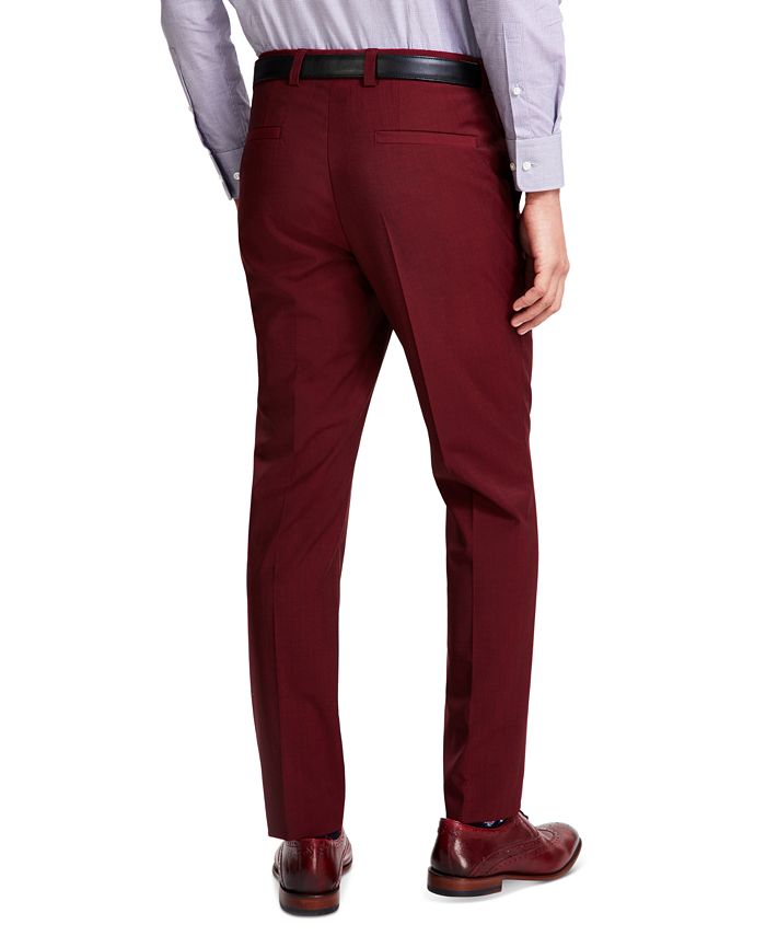 HUGO Men's Modern-Fit Dark Red Suit Trousers - Macy's