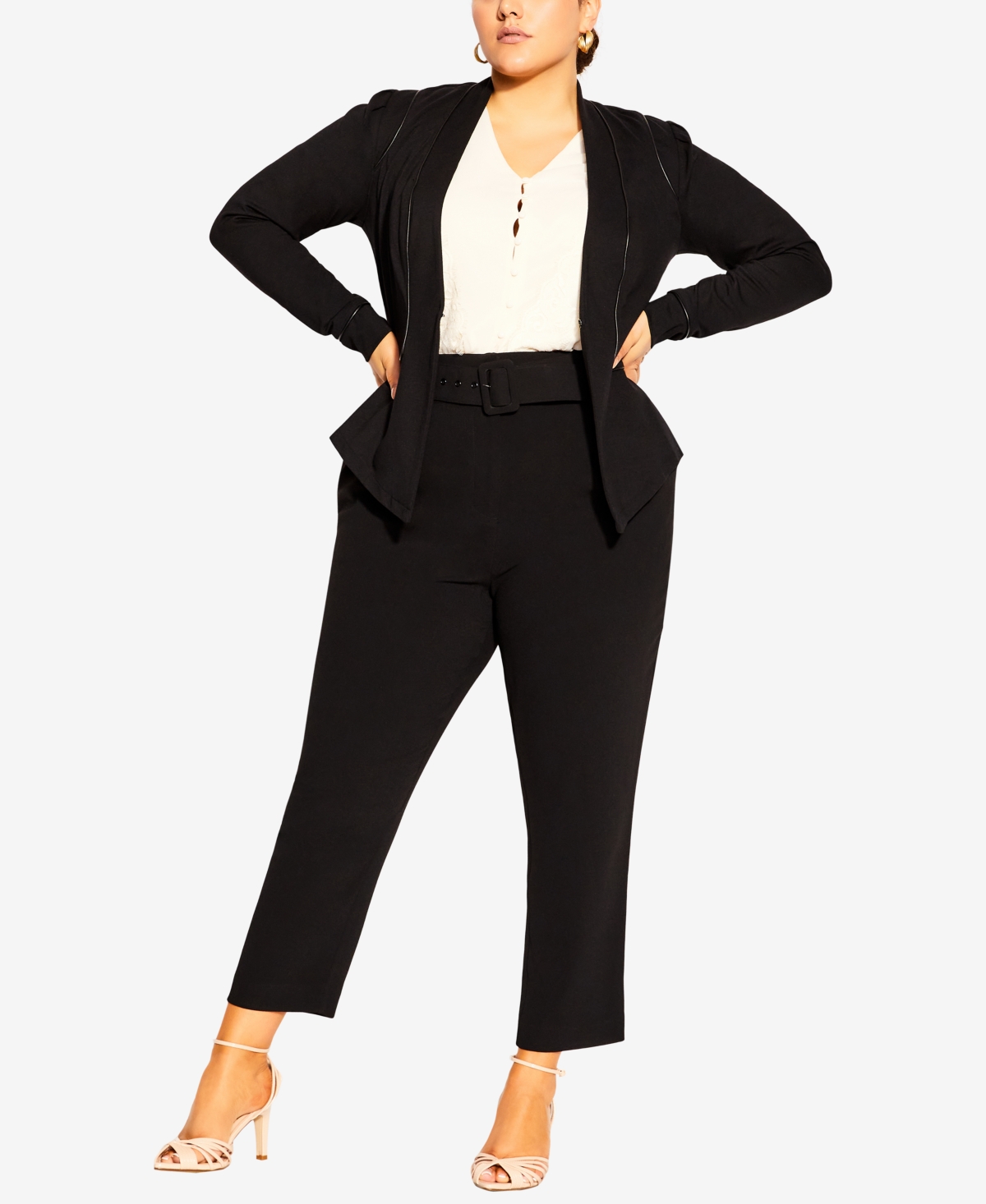 Click here for City Chic Womens Piping Praise Jacket - Black prices